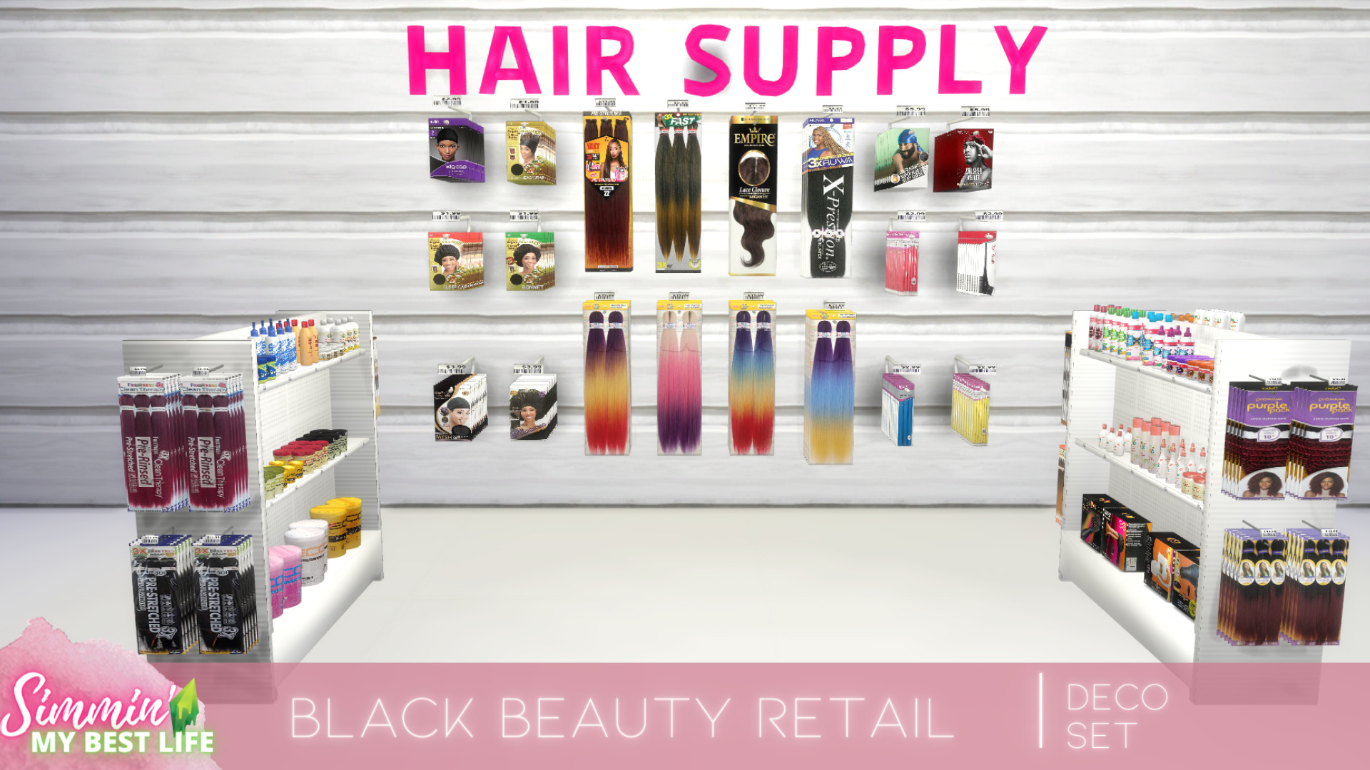 NEW CC RELEASE BLACK BEAUTY SUPPLY RETAIL PACK simminmybestlife on Tumblr