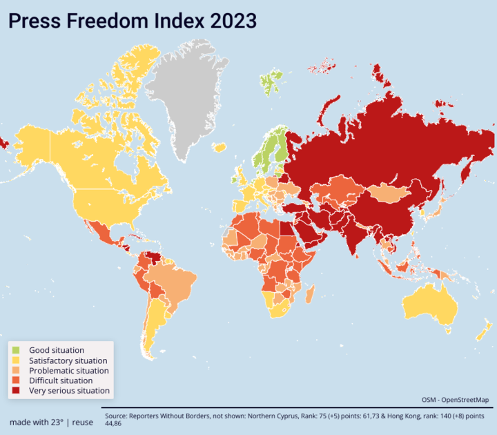 Freedom Of The Press Map Freedom Of The Press Map