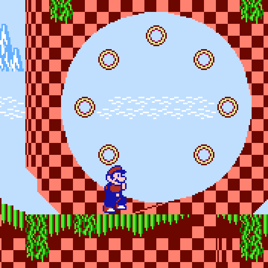 Mario In Green Hill Zone From ‘somari A Nes Pir Tumbex