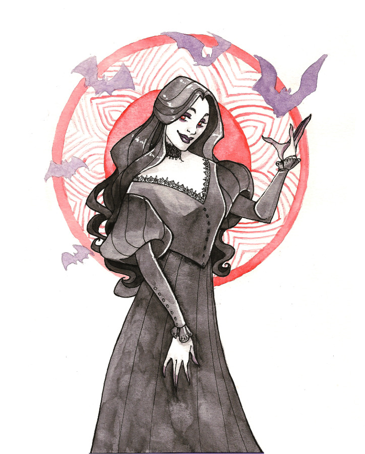 Cute Girl Vampire Drawing