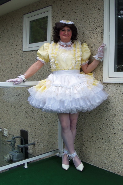 Posing In My B31 Satin Sissy Maid Dress Which Is A Tumbex