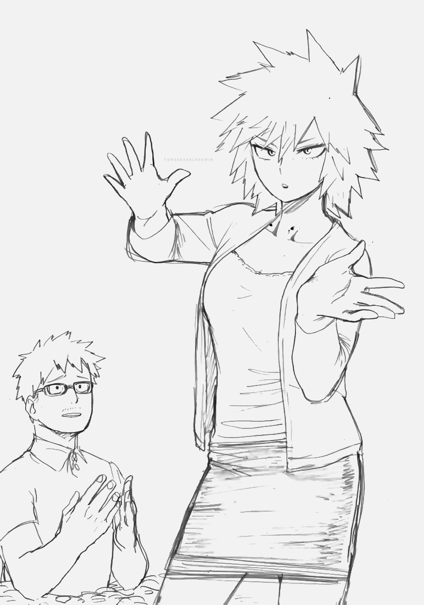 Nana No Sekai Fymyheroacademia Mitsuki And Masaru Bakugo Art By
