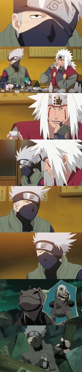 Anime Life — Drunk Kakashi Asking Jiraiya When The Next Book