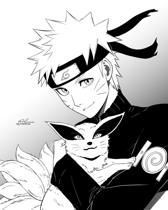 Naruto And Small Kurama Alinadraws02 On Tumblr