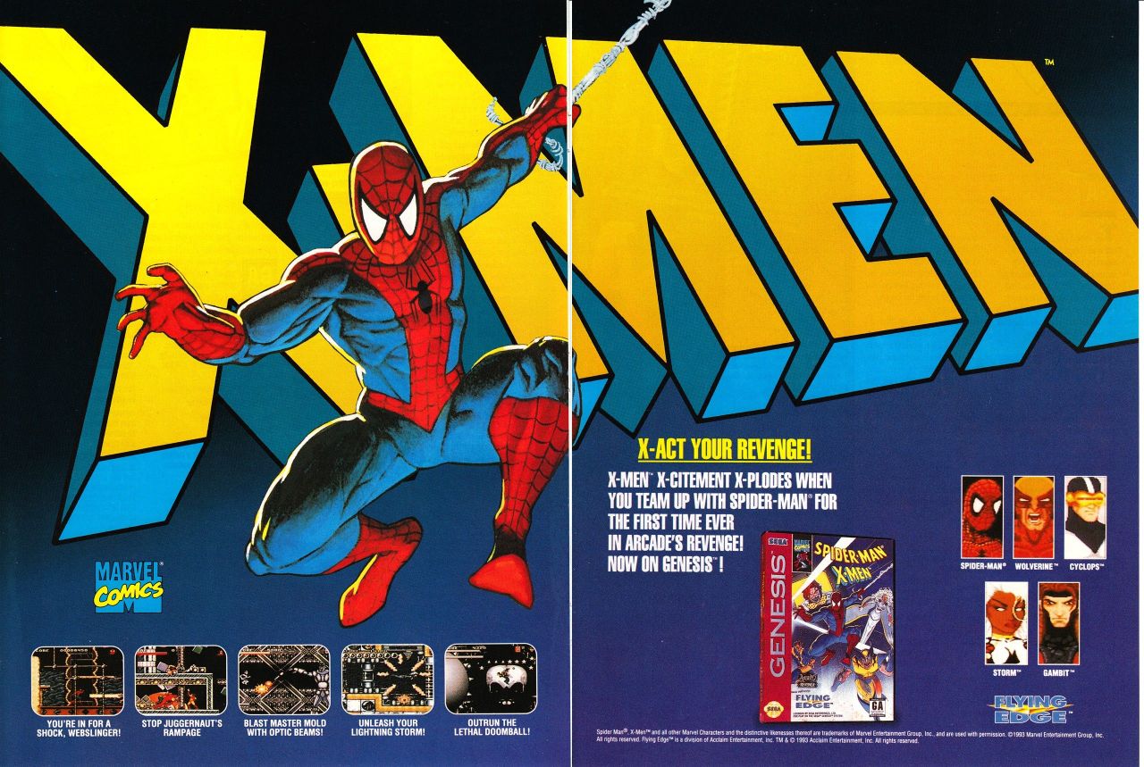 Old Game Mags X Act Your Revenge ‘spider Man X Men Sega Genesis