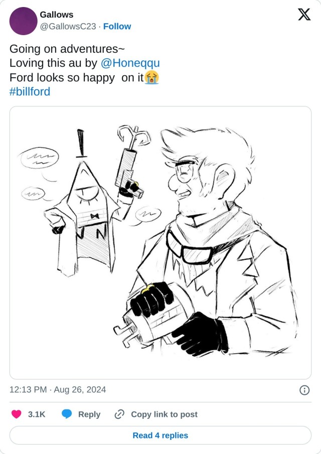 Going On Adventures~ Loving This Au By Honeqqu Ford Looks So Happy Bill Cipher Love