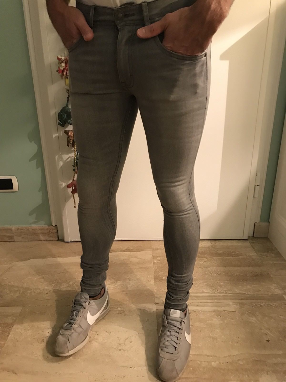 Mens Skin Tight Jeans — Spray On Super Skinny Jeans By Alcott Of Italy