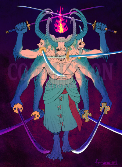 Got Commissioned To Draw Demon Zoro Asura Tumbex