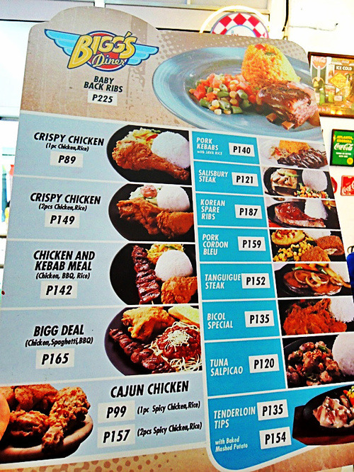 Biggs menu store