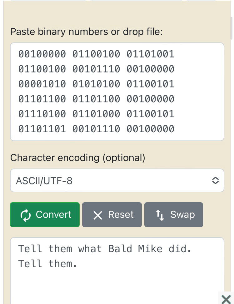 The binary code translated from @dynamicccsworld post – @dia-depeche in ...