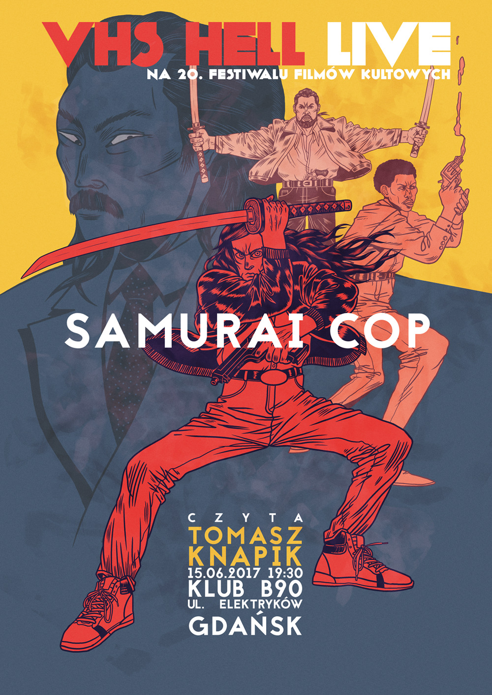 Didiusz Illustration Samurai Cop” Movie Poster Made For Vhs Hell Film