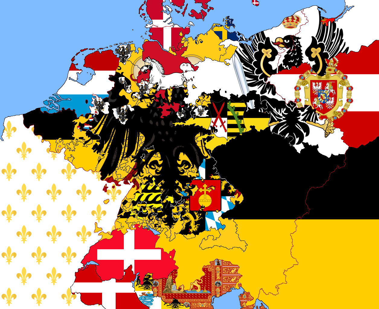 Flag Map Of Holy Roman Empire In 1789 Maps On The Web