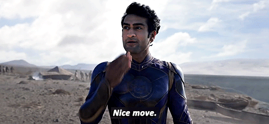 Kumail Nanjiani as Kingo and Lauren Ridloff as...: EternalsSource Kumail Nanjiani as Kingo and Lauren Ridloff as...: EternalsSource