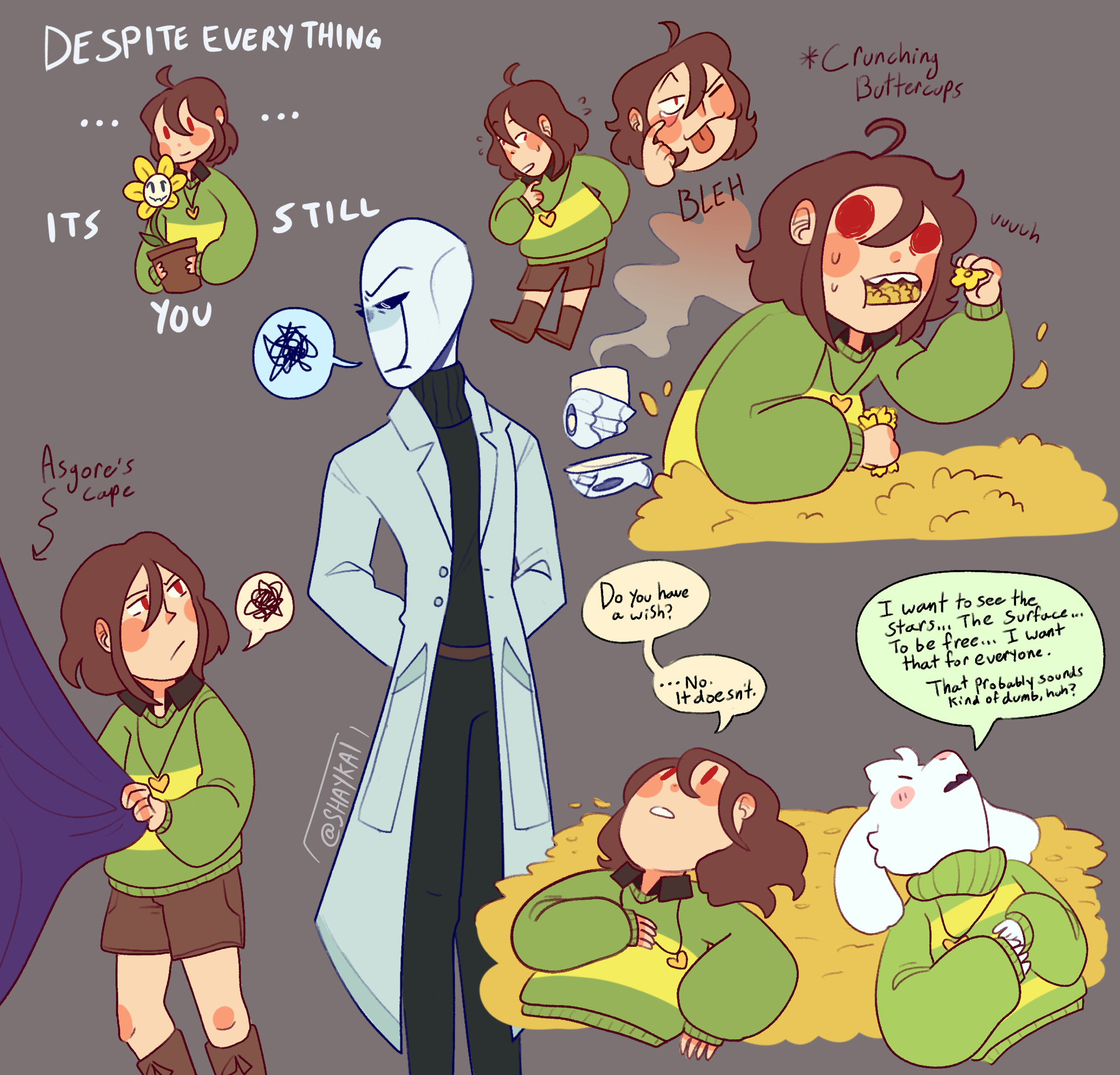 Hee Hee Hoo Hoo .°+》 — Have some Chara centric Undertale doodles Hee Hee Hoo Hoo .°+》 — Have some Chara centric Undertale doodles