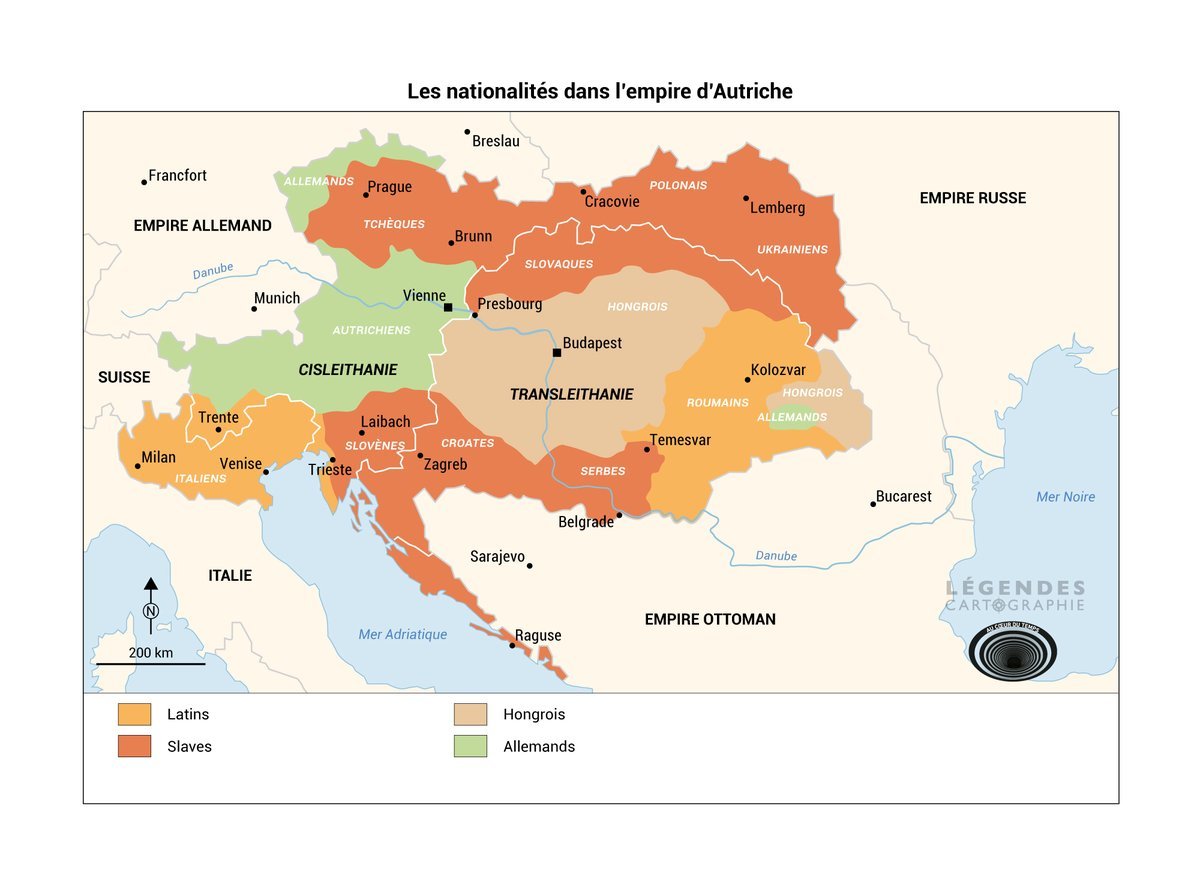 Nationalities In The Austro Hungarian Empire 19th Maps On The Web