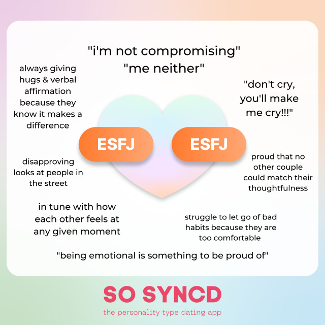How compatible are two ESFJs? Follow @sosyncd to see the next pairings! 💙 Join @sosyncd today to ...