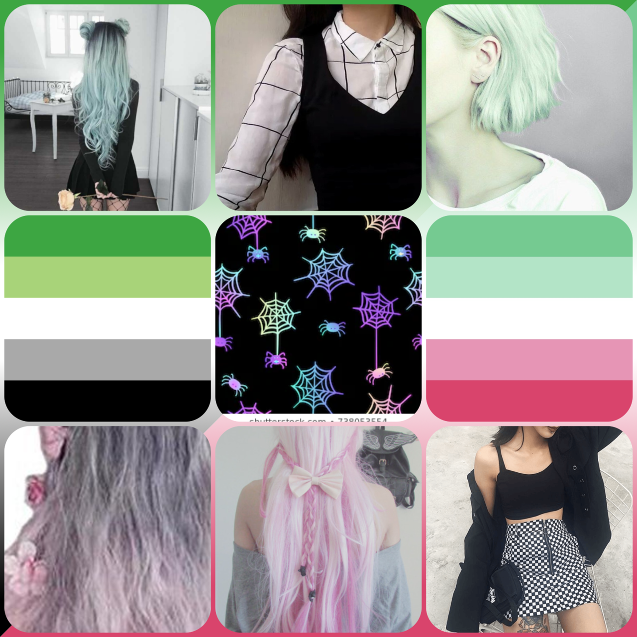Personalized Pride Flags — Pastel Goth Themed Abrosexual Aromantic Moodboard