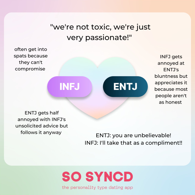 How compatible are INFJs and ENTJ? Follow @sosyncd to see the next pairings! 💜 Join @sosyncd ...