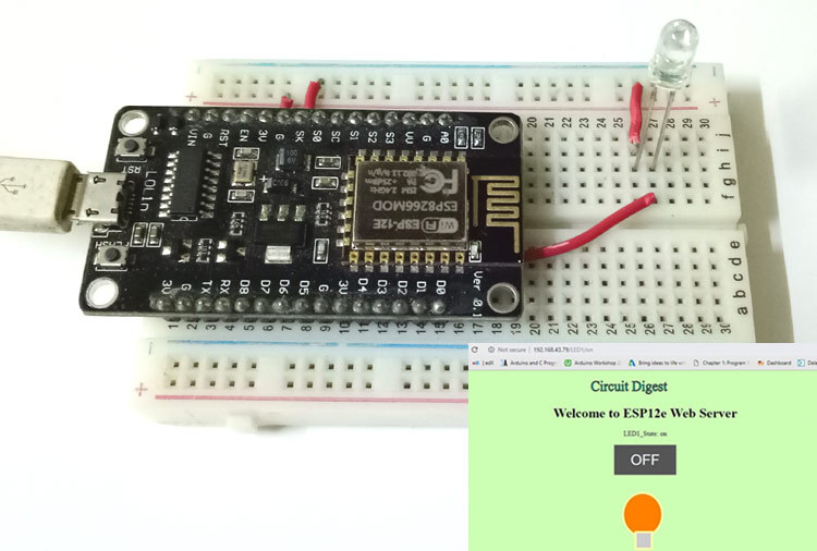 Circuit Digest — How To Build Nodemcu Webserver And Control An Led