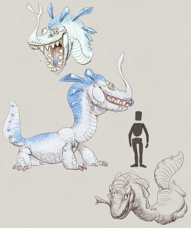 Some Incisaur stuff. This isn’t the full monstiary page for it, just some colored sketches so ...