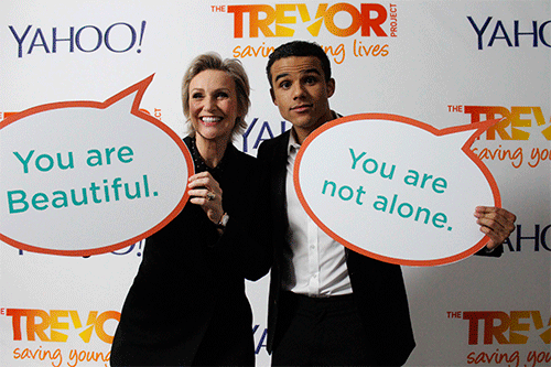 Yahoo Entertainment — Jane Lynch And Jacob Artist At The Trevorlive