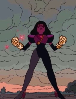Garnets new clothes look more like the pilot version now and her hair is shorter and her eyes are bigger She is so cute No. crystalgemuniverse on Tumblr