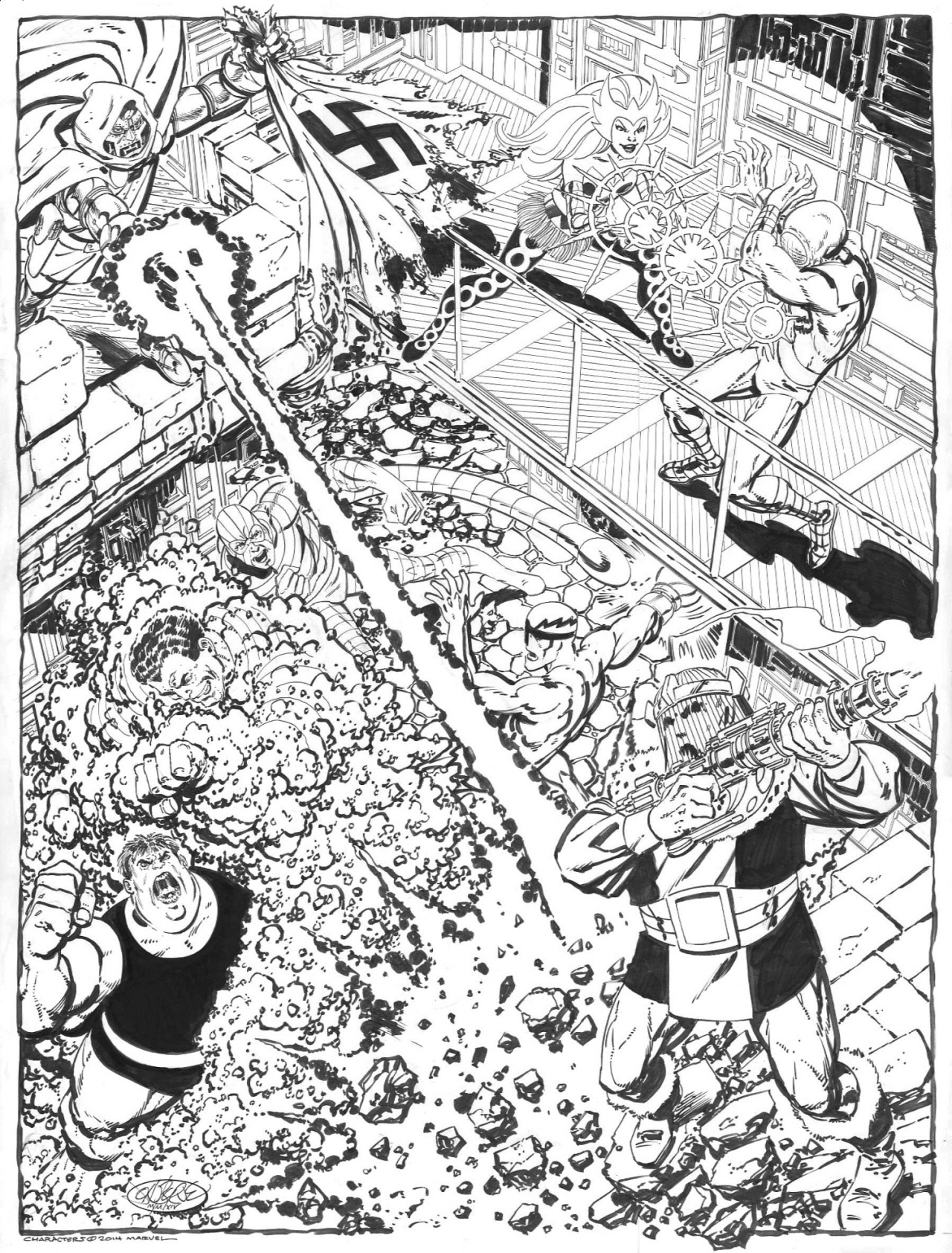 Doctor Doom And Allies Vs Baron Zemo And Allies John Byrne Draws