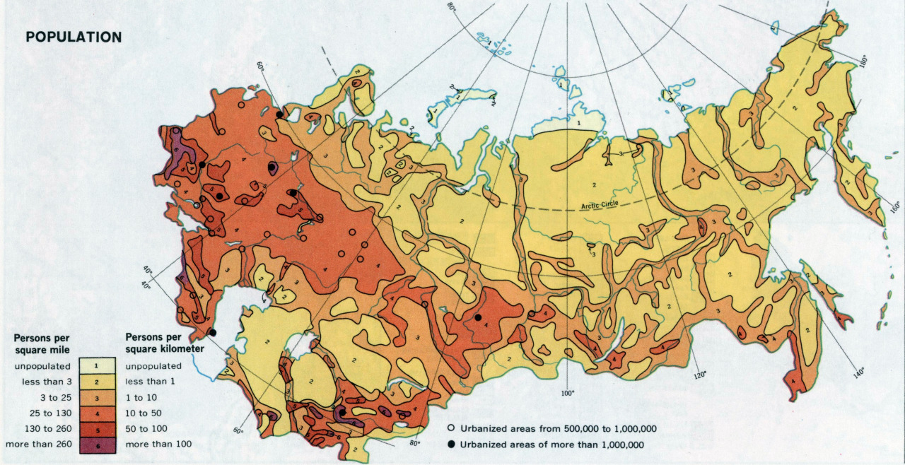 Ussr Population Density Map 1968 Maps On The Web