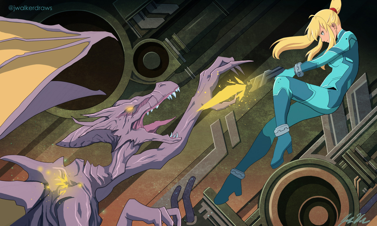 Jwalkerdraws — Samus Vs Ridley” I Wanted To Challenge Myself