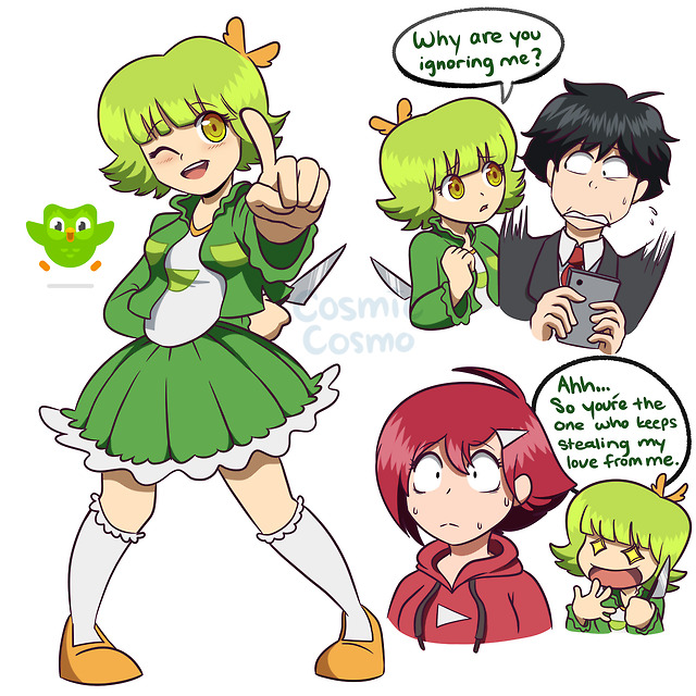 Duolingo Bird As A Yandere Anime Girl 🦜🔪 Watermark From My Twitter Eternalfandom On Tumblr
