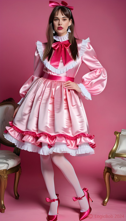 Frilly Pink Satin Tumbex