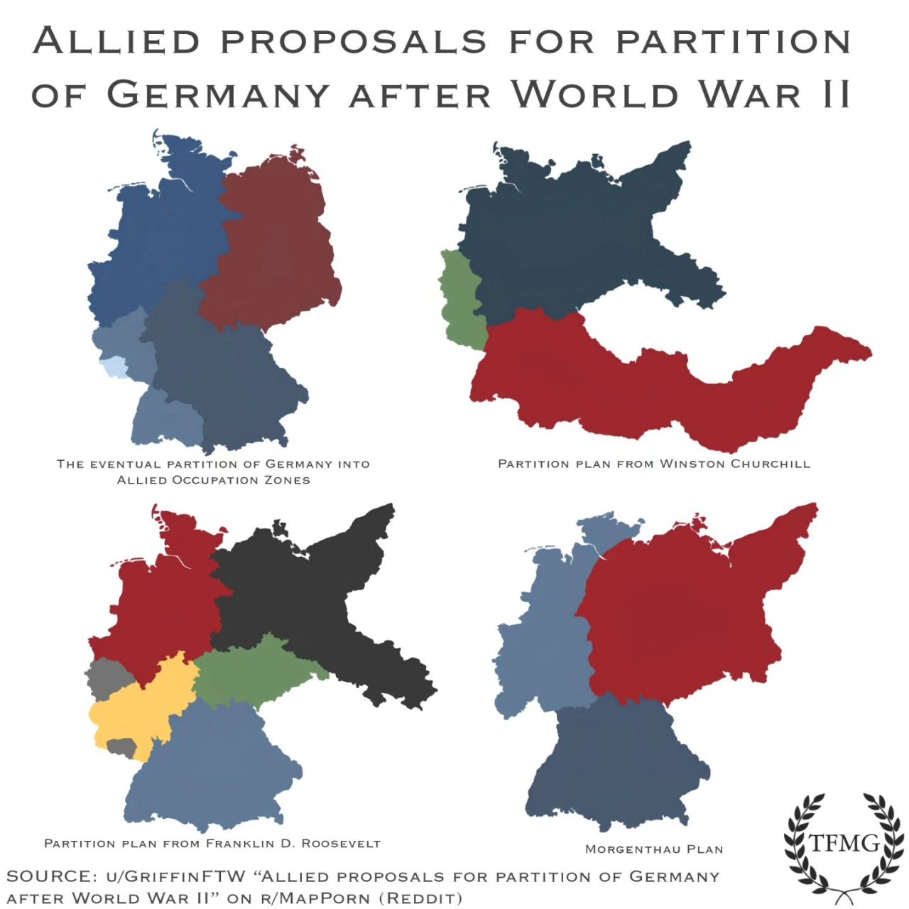 Allied proposals for partition of Germany after... - Maps on the Web Allied proposals for partition of Germany after... - Maps on the Web