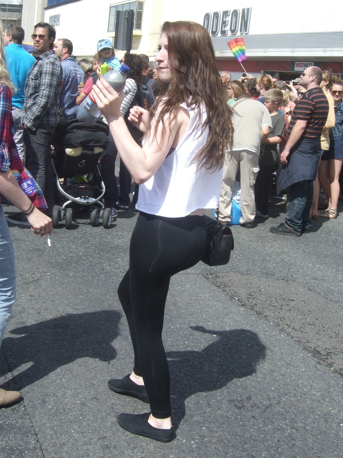 Echopeeps Threadssexy Tight Brunette In Black See Through Leggings27sign Up