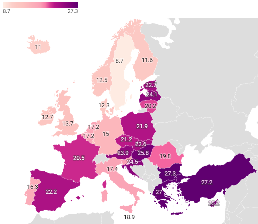 Percentage of daily smokers of cigarettes in... - Maps on the Web Percentage of daily smokers of cigarettes in... - Maps on the Web