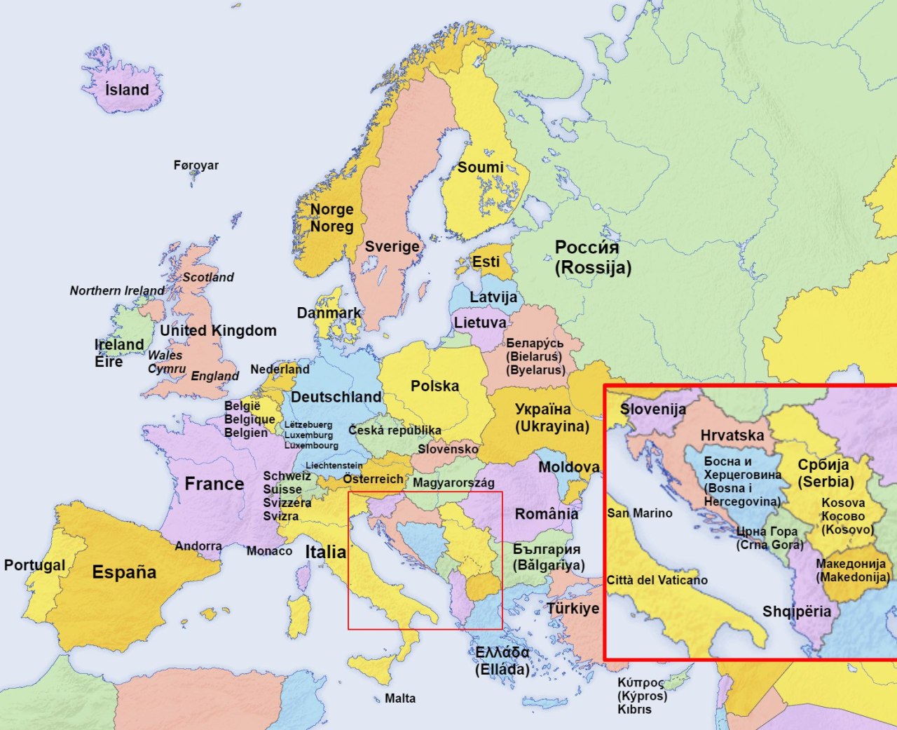 European country names in their official languages - Maps on the Web European country names in their official languages - Maps on the Web