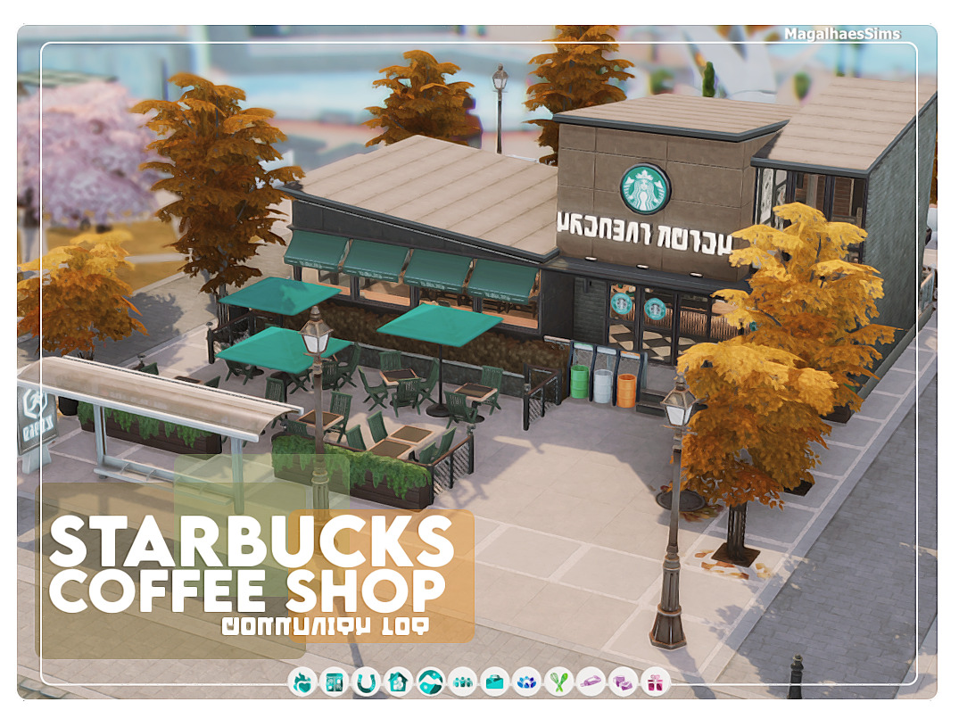 STARBUCKS COFFEE SHOP - MAXIS-MATCH CC BUILD – @magalhaessims on Tumblr
