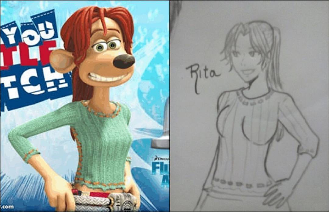 Lena♥ Minha Fanart Rita Human Version Flushed Away
