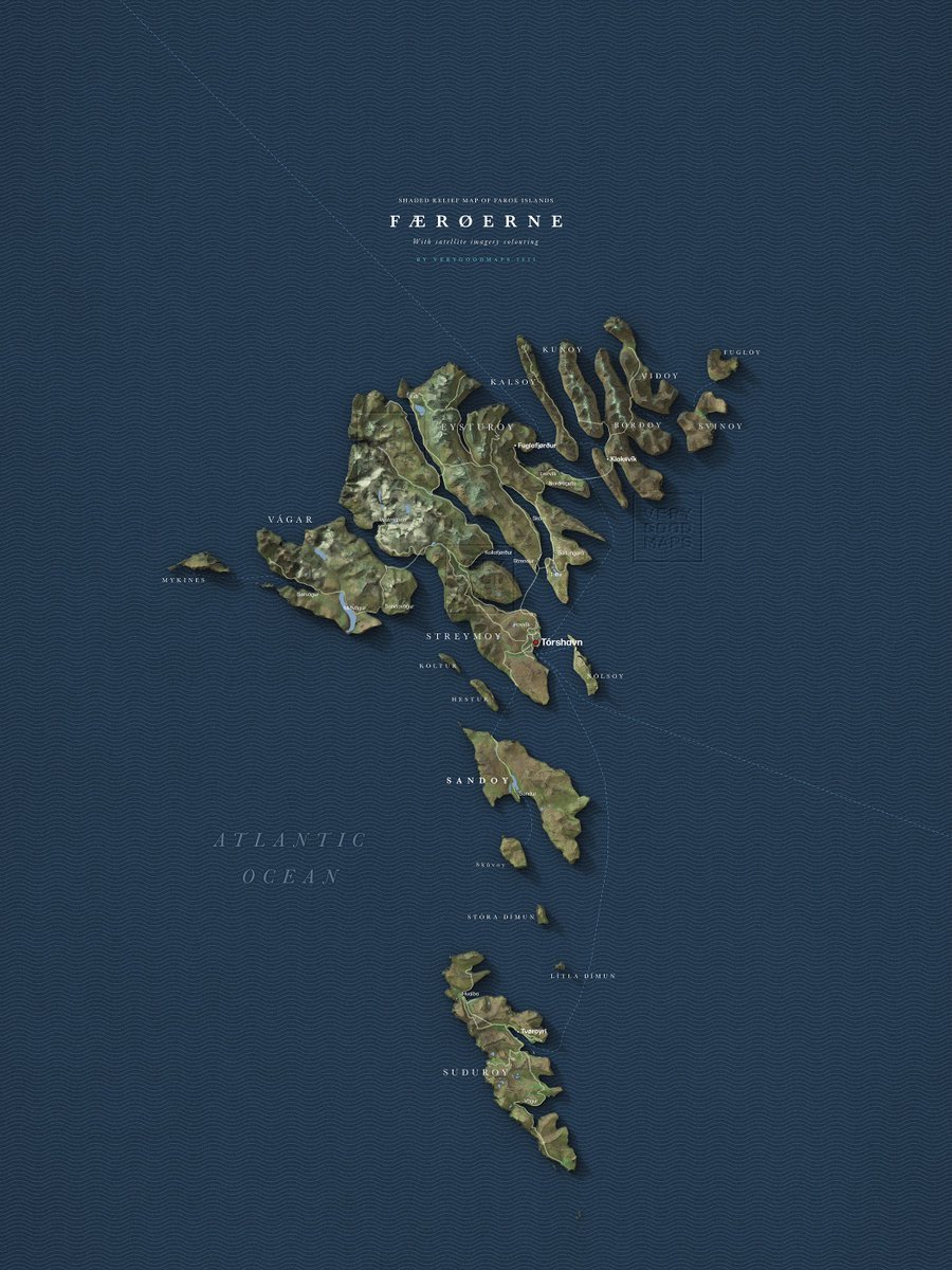 Map of Faroe Islands with exaggerated relief.... - Maps on the Web Map of Faroe Islands with exaggerated relief.... - Maps on the Web