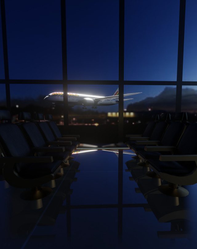 Heritage on Tumblr: Mini Airport Lobby (Blender Scene)