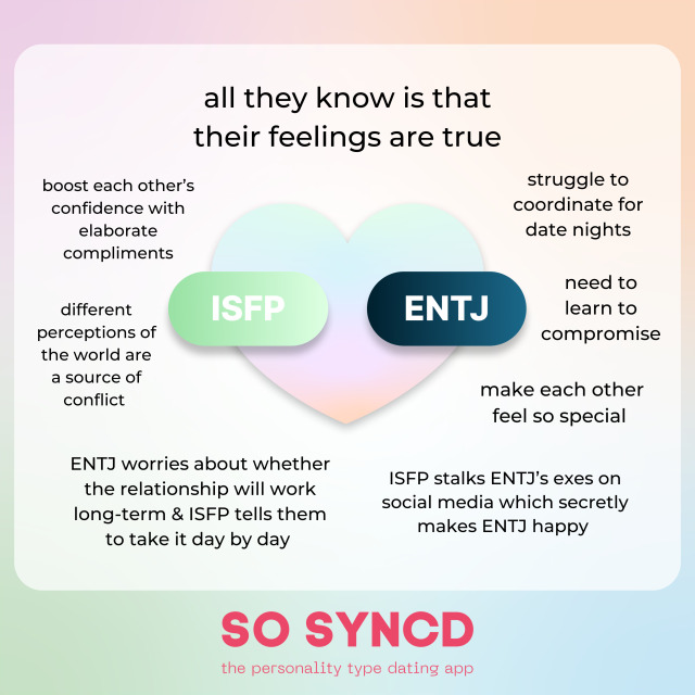 How compatible are ISFPs and ENTJs? Follow @sosyncd to see the next pairings! 💙 Join @sosyncd ...