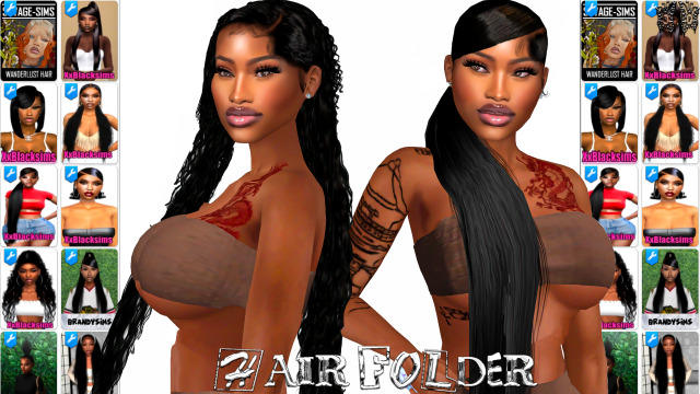 MY ENTIRE HAIR CC FOLDER | The Sims 4 | BEST BLACK/URBAN Sims 4 CC | Sim Download + CC Links ...