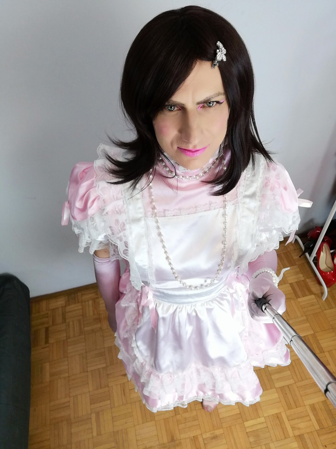 Pink Satin Sissy Maid By Sabrina Anderson Tumblr Pics