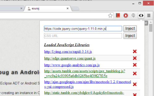 Esuraj Chrome Extension Add Or Remove Javascript Or Css Libraries Dynamically