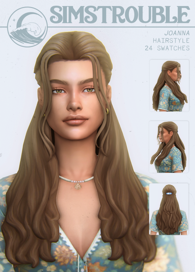 Joanna Hairstyle (4 Versions) by simstrouble – @simstrouble on Tumblr Joanna Hairstyle (4 Versions) by simstrouble – @simstrouble on Tumblr