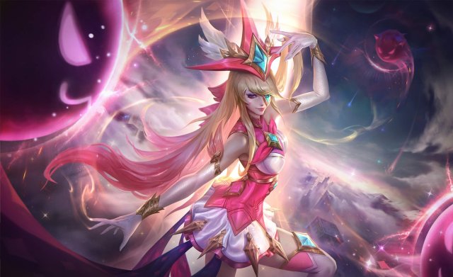 Chroma Splash Art From Lol Cn Star Guardian Syndra Rose Quartz Crystal Rose Swain Tiffany