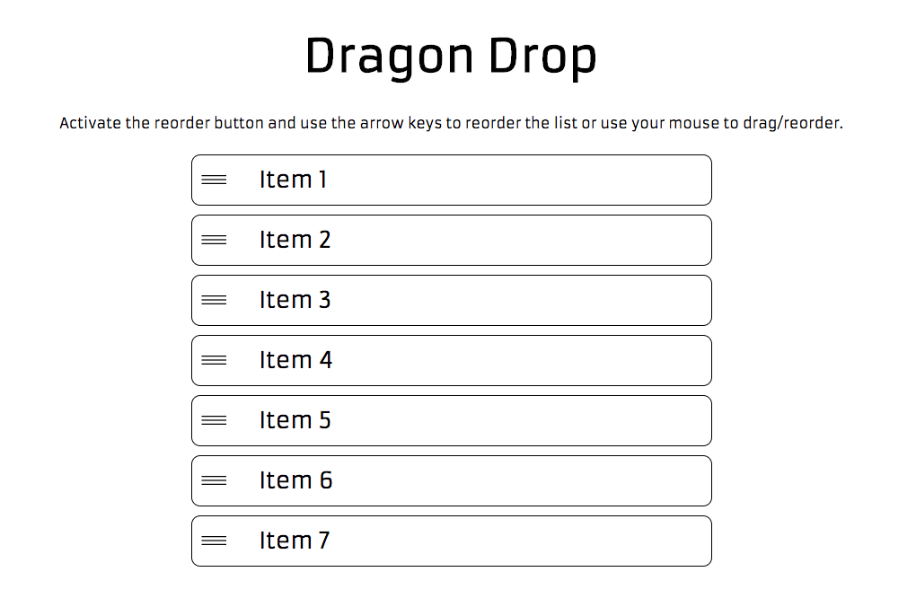 Dragon Drop Accessible Reordering Library Accessibility Wins Curated By Marcy Sutton