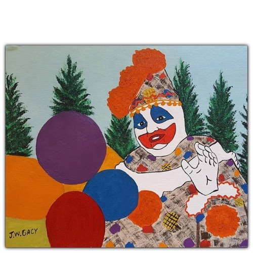 Patches The Clown” By John Wayne Gacy 20x16 Oil On Fredrix Canvas Board From The 80s Earlier