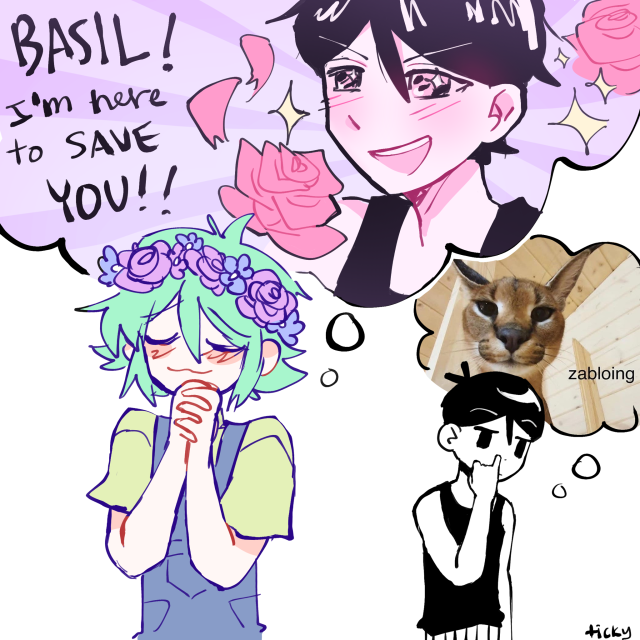 Omori Sunny X Basil Fanart