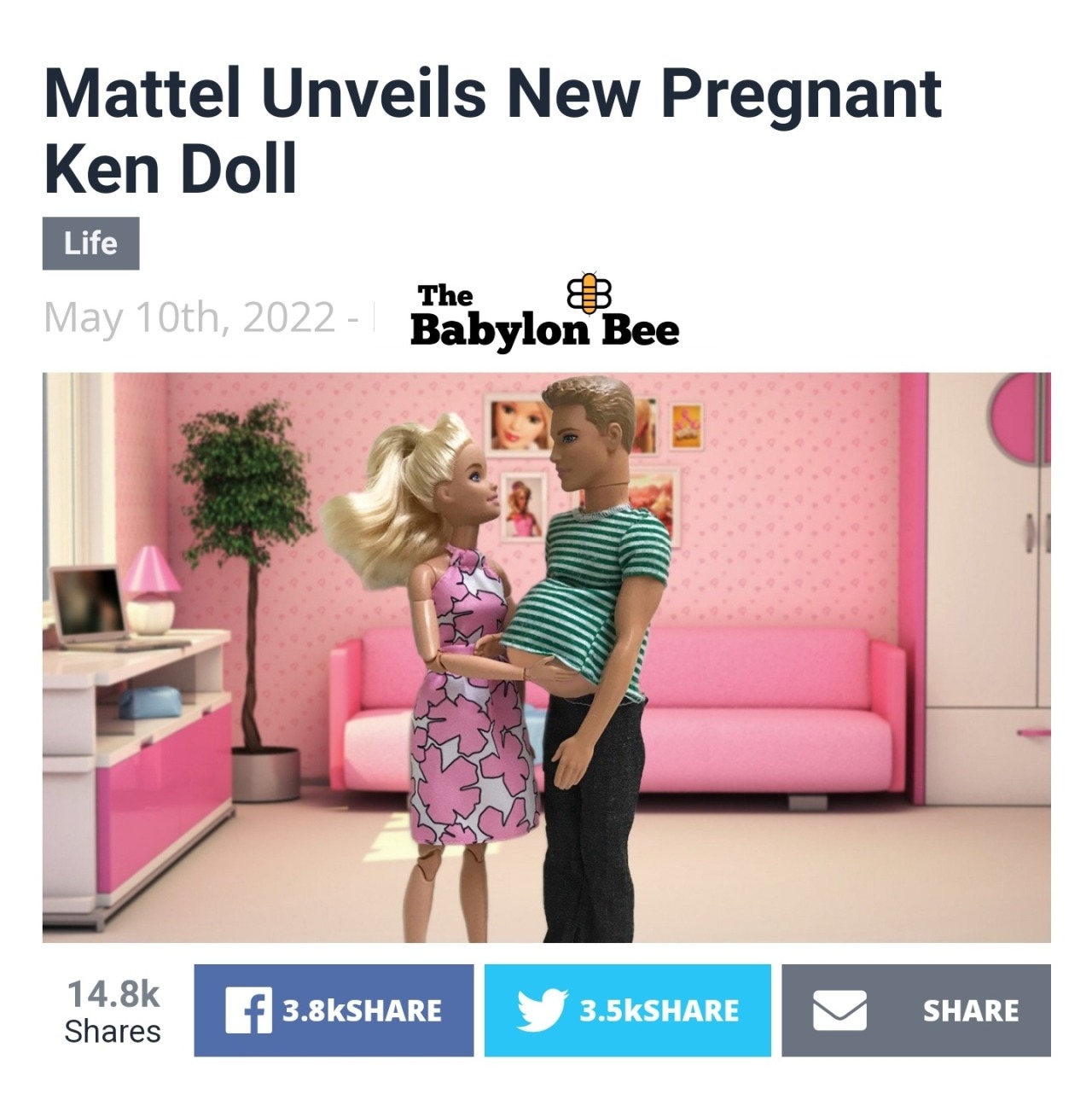 Lakeland Gazette — Babylon Bee - Mattel Unveils New Pregnant Ken Doll Lakeland Gazette — Babylon Bee - Mattel Unveils New Pregnant Ken Doll