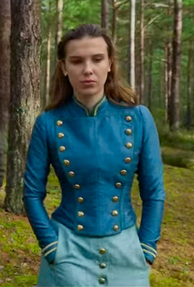 Enola Holmes (Millie Bobby Brown) Blue uniform sty... - Tumbex